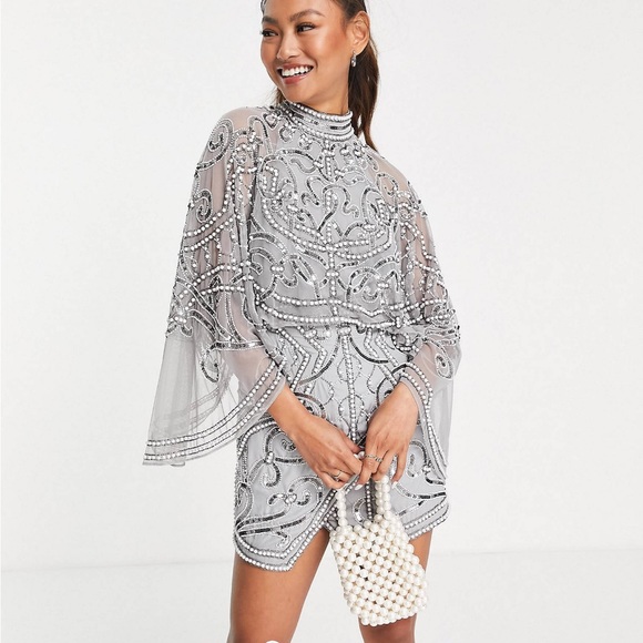ASOS | Dresses | Asos Design Pearl Embellished Mini Dress | Poshmark